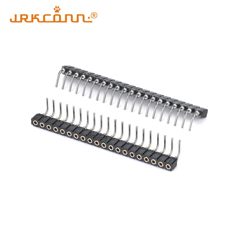 Right Angle Black Housing 2.54mm Pitch Female Header Connector Female ...