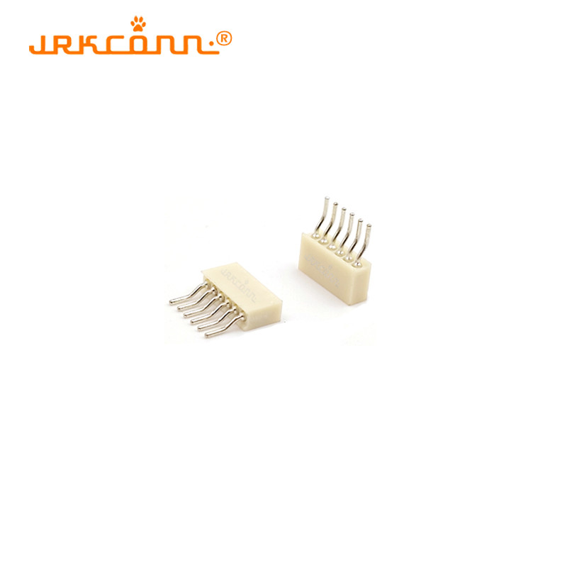 Female 1.27mm Pitch 6 Pin Header Connector White Insulator Round Pin Header